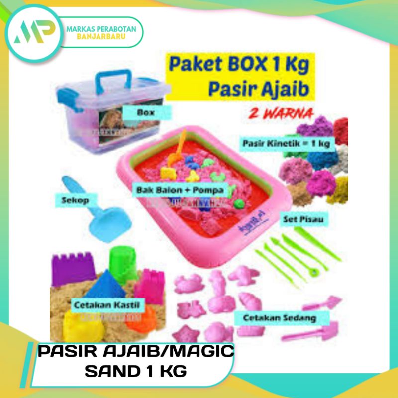 Jual Pasir Magic 1 Paket Lengkap / Mainan Pasir Ajaib 1kg / Pasir Magic ...