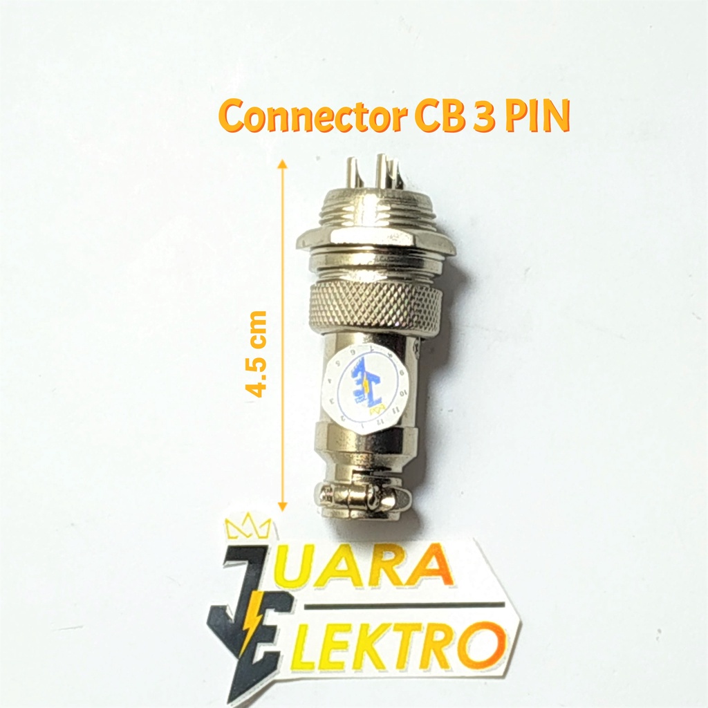 Jual CONNECTOR CB 3 PIN | Jack Konektor CB 3 PIN Besi | Shopee Indonesia