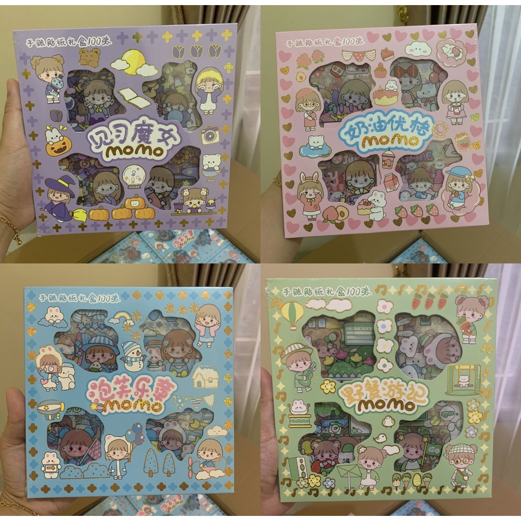 Jual (AGC) STICKER MOMO ISI 100 PCS | STIKER MOMO 100 LEMBAR KARTUN ...