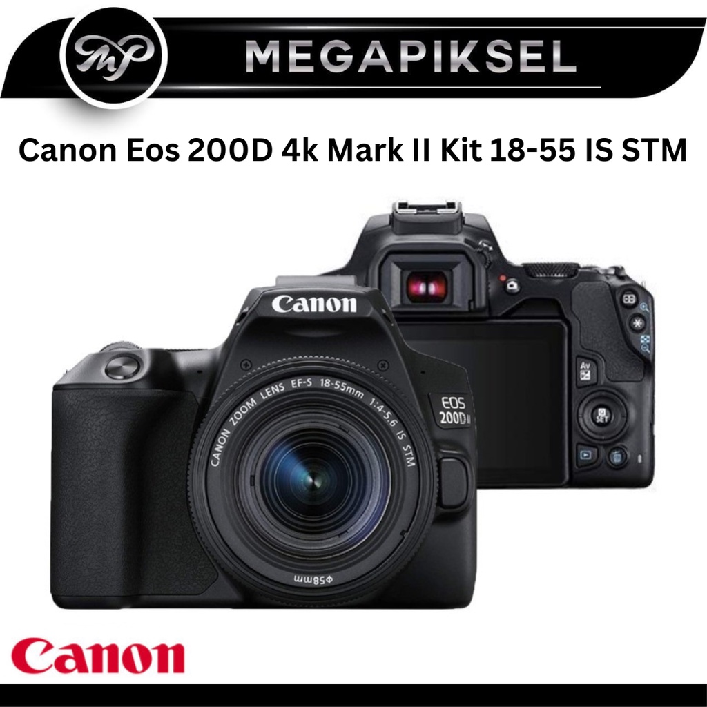 Jual Canon EOS 200D 4k Mark II Kit 18-55 IS STM | Shopee Indonesia