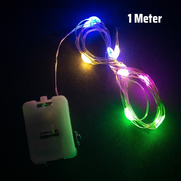Jual Grosir mainan 1Meter Rainbow Lampu Natal kawat TEMBAGA LED 3 mode ...