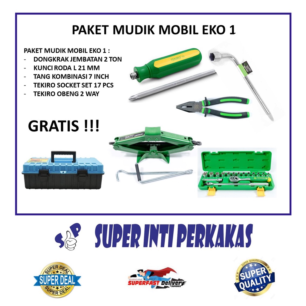 Jual TEKIRO PAKET MUDIK PERKAKAS MOBIL EKO 1 | Shopee Indonesia