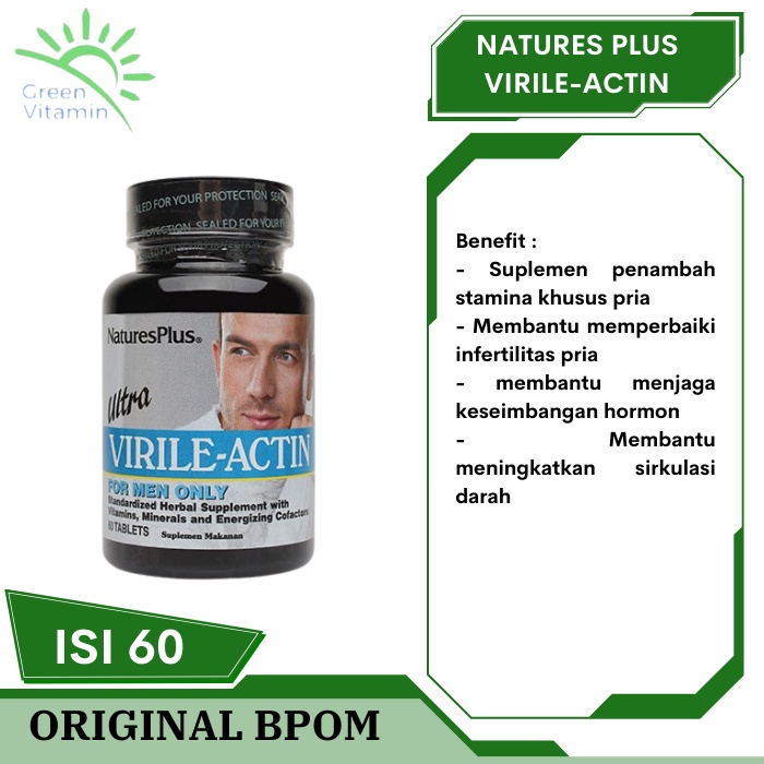 Jual Nature's Plus Virile Actin 60 Kap Natures Khusus Pria Vitamin ...