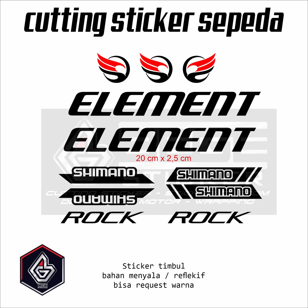Jual Sticker Sepeda lipat ELEMENT ROCK Lengkap Bahan Reflektif/menyala ...