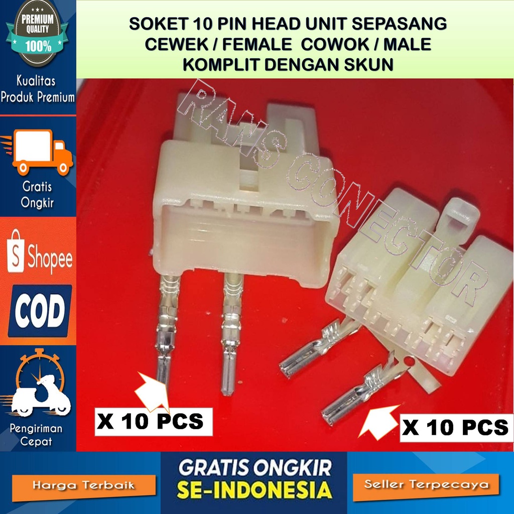 Jual SOKET 10 PIN SOKET HU HEAD UNIT 10 PIN SOKET MOBIL 10 PIN SOKET ...