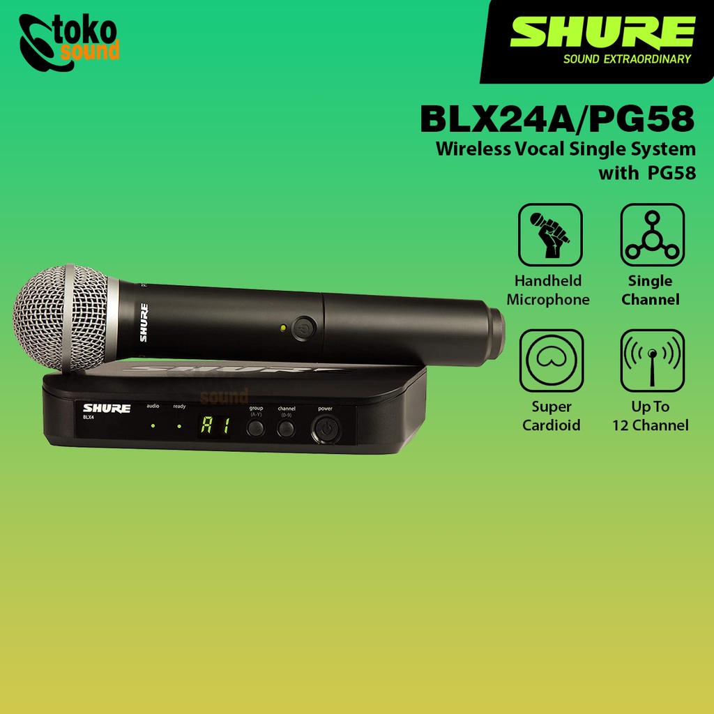 Jual Shure BLX24A/PG58 Wireless Handheld Microphon System Original | Shopee Indonesia