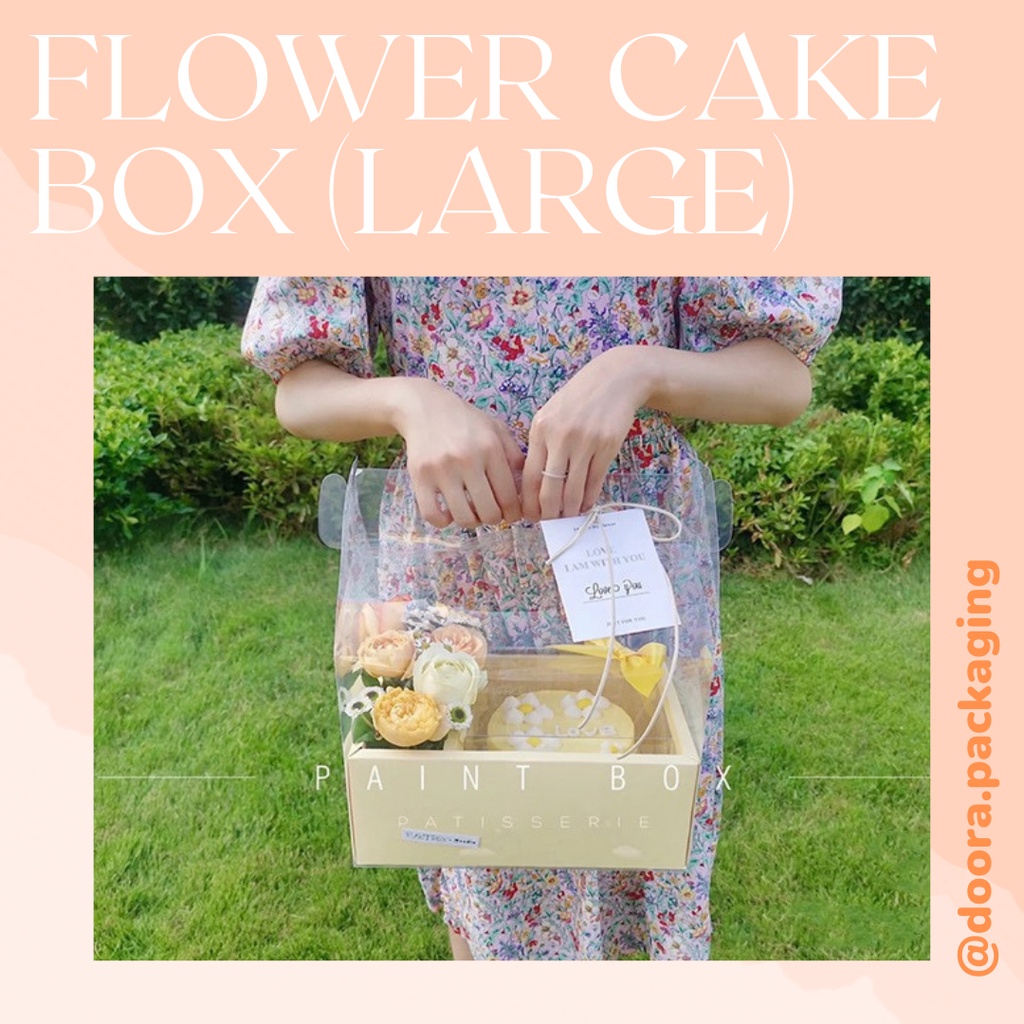 Jual Transparent Flower Box / Flower Cake Box / Kotak Bunga kue (large ...