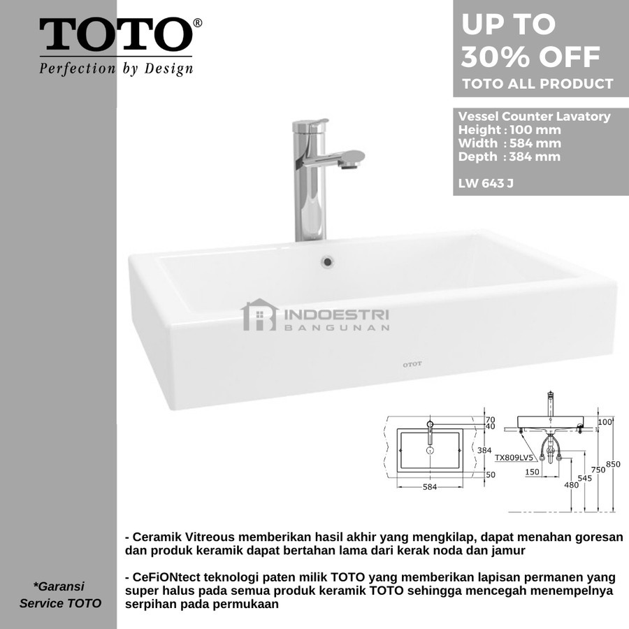 Jual Wastafel TOTO LW 643 J / Wastafel Meja TOTO (Body Only) | Shopee ...