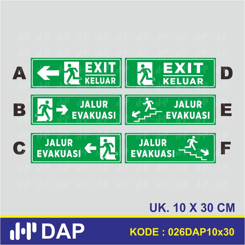 Jual 026 - STICKER JALUR EVAKUASI - 30 x 10 CM - VYNIL - TERBAIK ...
