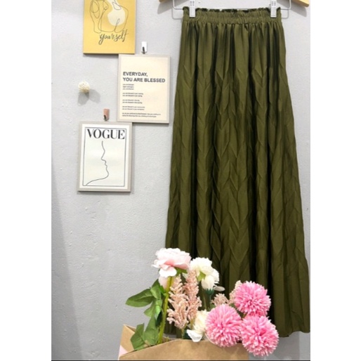 Jual GS- ROK PLISKET KOMBI ZIGZAG/ ROK WANITA/ROK PLISKET PANJANG/ROK MUSLIM/ROK PLEATED/MAXY ...