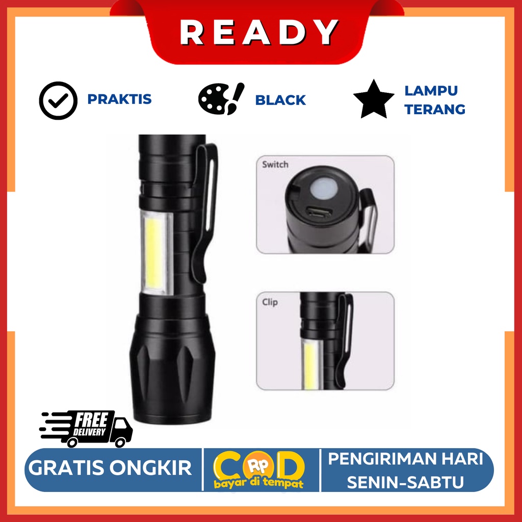 Jual SENTER SWAT MINI LED ZOOM SUPER TERANG SWAT POLICE LIGHT XPE 511 ...