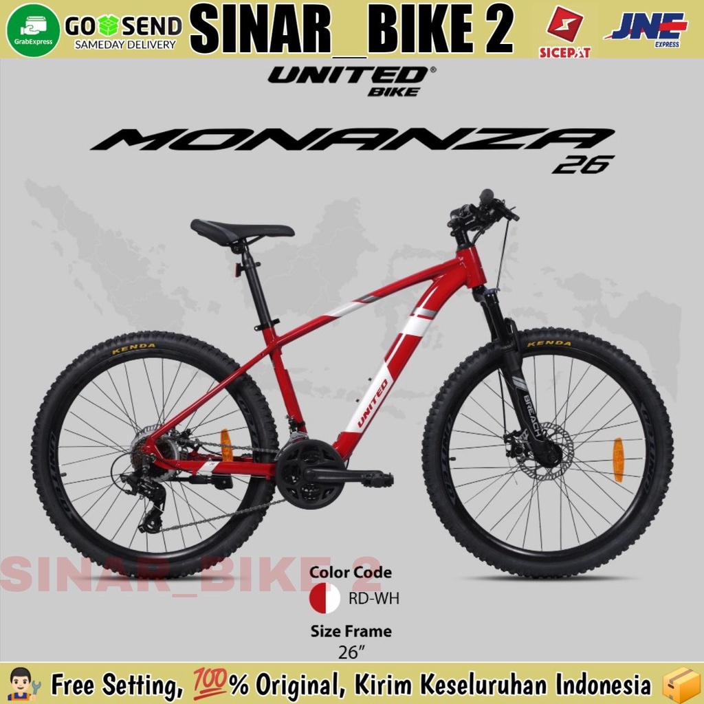 Jual Sepeda Gunung MTB UNITED MONANZA 26 Inch 24 Speed Rem Cakram ...