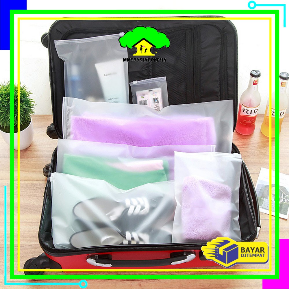 Jual MI-C33 Ziplock Bag Polos Travel Pouch Tas Penyimpanan Pakaian Anti ...
