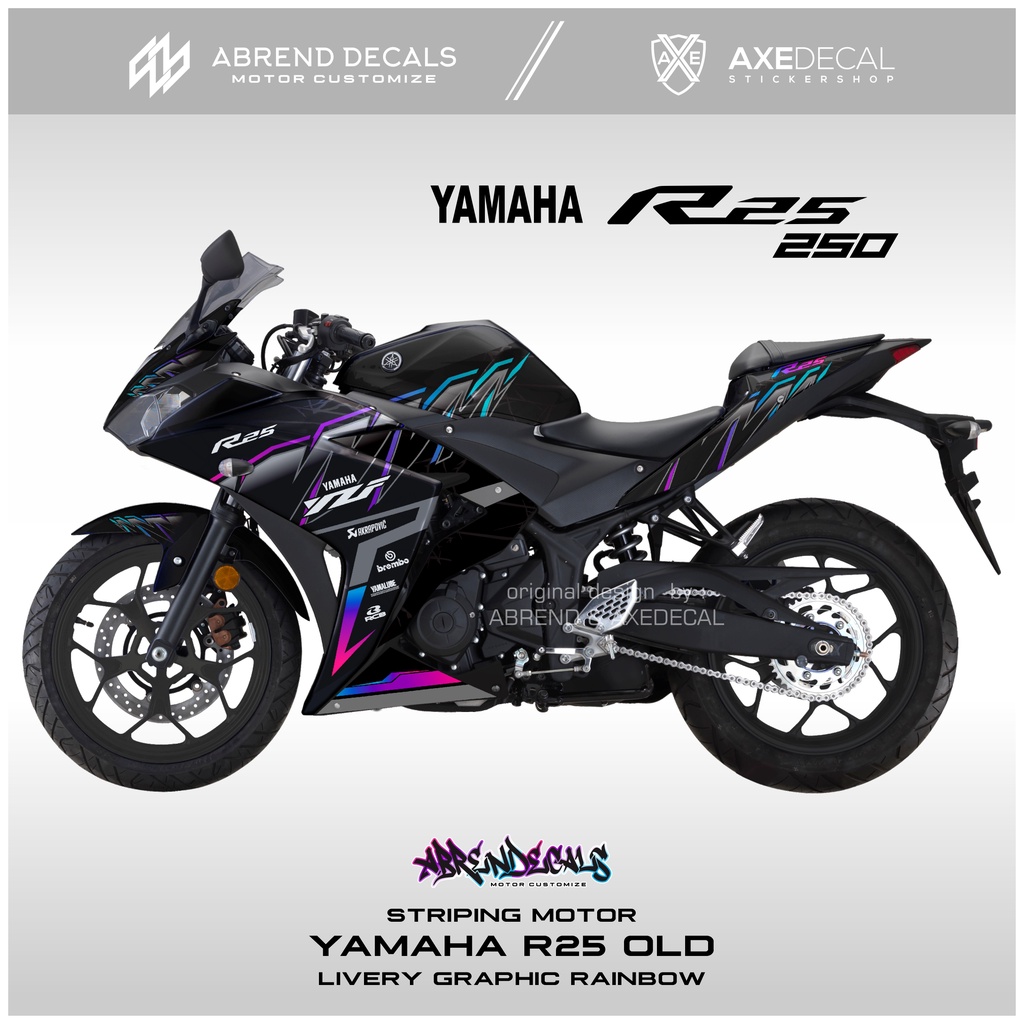 Jual Striping Yamaha R25 Old Grafis rainbow / Stiker Motor R25 250 ...