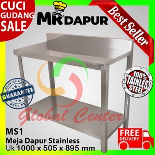 Jual (KHUSUS GOSEND) Meja Dapur Stainless Steel Mr Dapur 1 Rak Serbaguna MS 1 | Shopee Indonesia