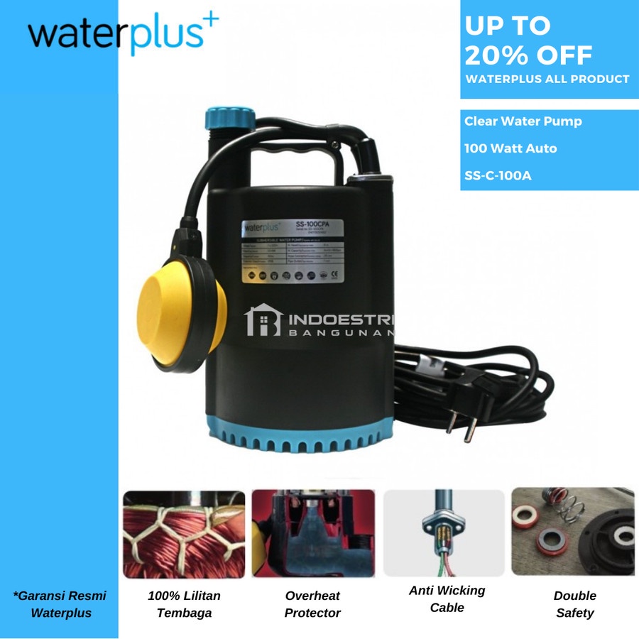 Jual Pompa Celup Waterplus SS C 100A / Pompa Kolam Air Bersih (OTOMATIS ...