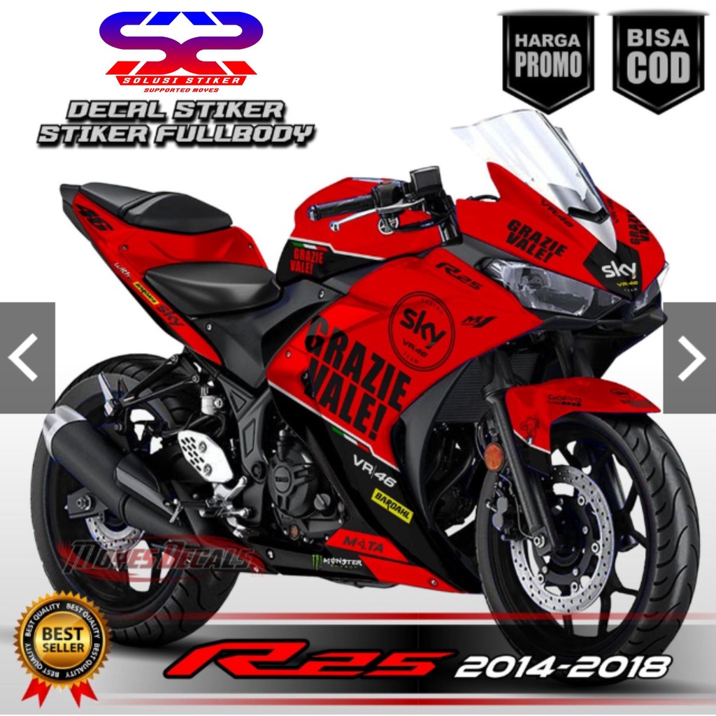 Jual COD Decal Stiker R25 Full Body Motif Grazievale Merah//Full Body ...