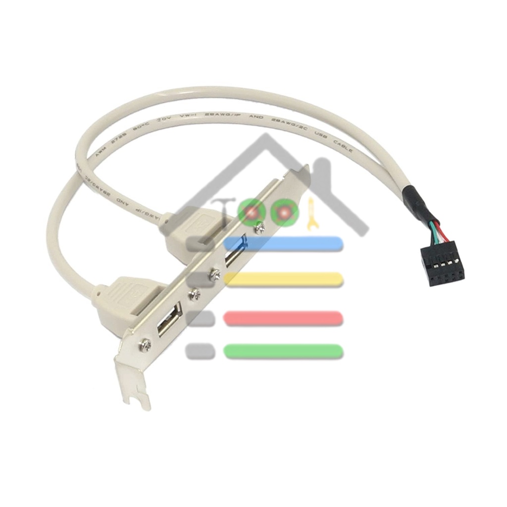 Jual USB EXTENTION 2 PORT SLOT FOR PC DESKTOP 2.0 9PIN REAR BACK PANEL ...