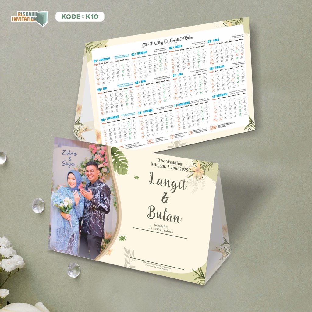 Jual Undangan Pernikahan Foto Kalender, Tebal, Rustic, Aesthetic ...