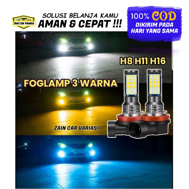 Jual LED FOGLAMP 3 WARNA H8 H11 H16 MOBIL AVANZA AGYA AYLA BRIO JAZZ ERTIGA INNOVA SWIFT CALYA ...