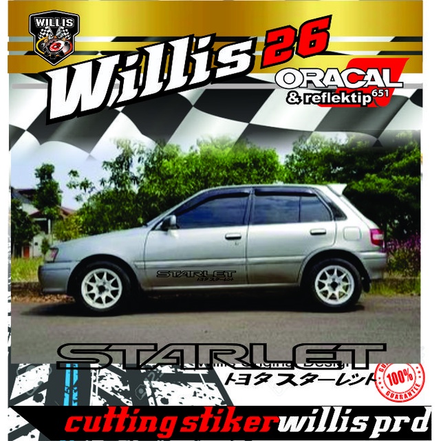Jual NEW STICKER CUTNEW STICKER CUTTING KACA BODY MOBIL TOYOTA STARLET ...