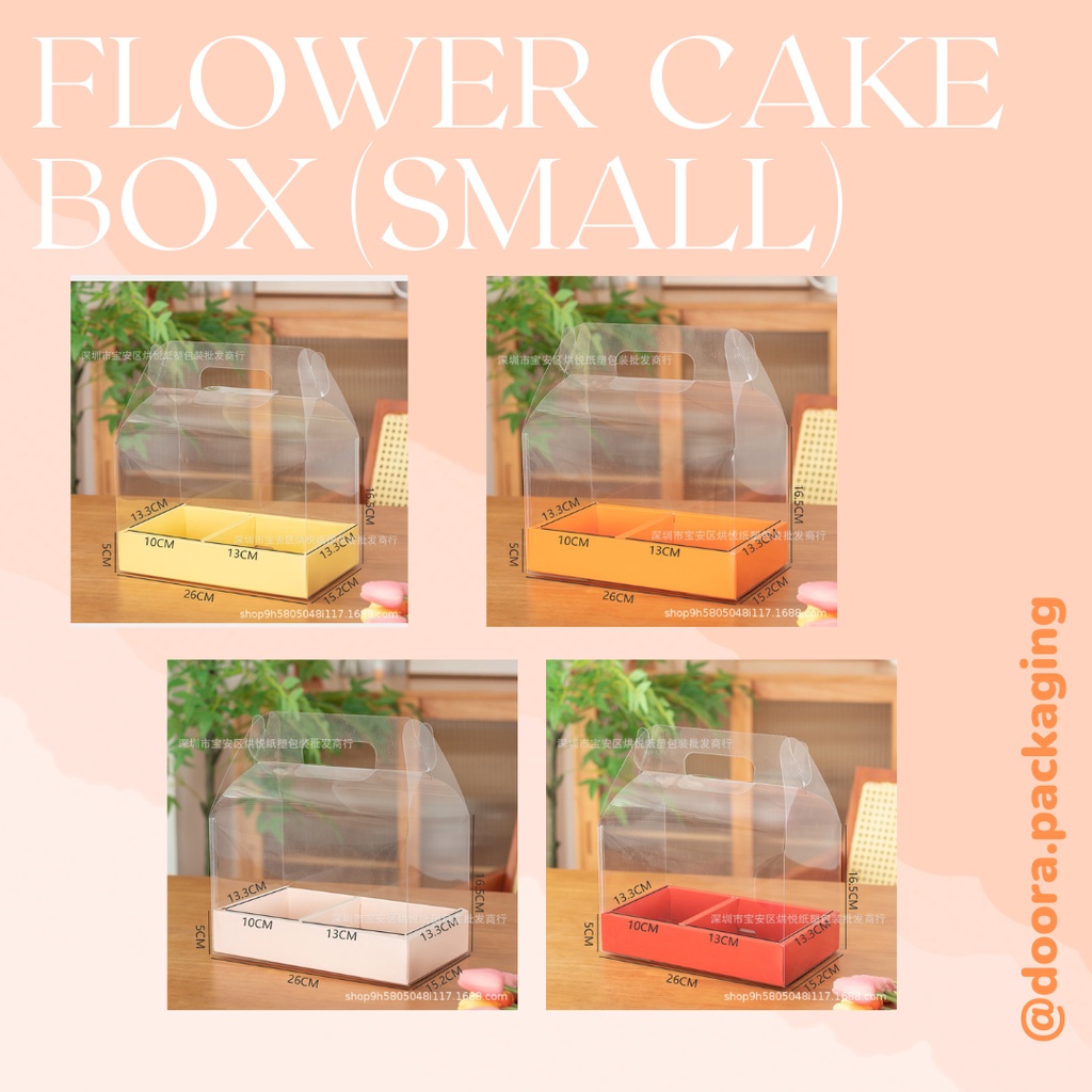 Jual Transparent Flower Box / Flower Cake Box / Kotak Bunga kue (small ...