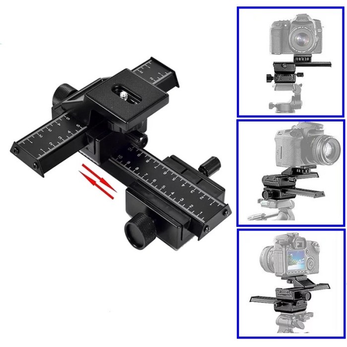 Jual Metal 4 Way Macro Shot Focusing Focus Rail Slider Makro DSLR ...