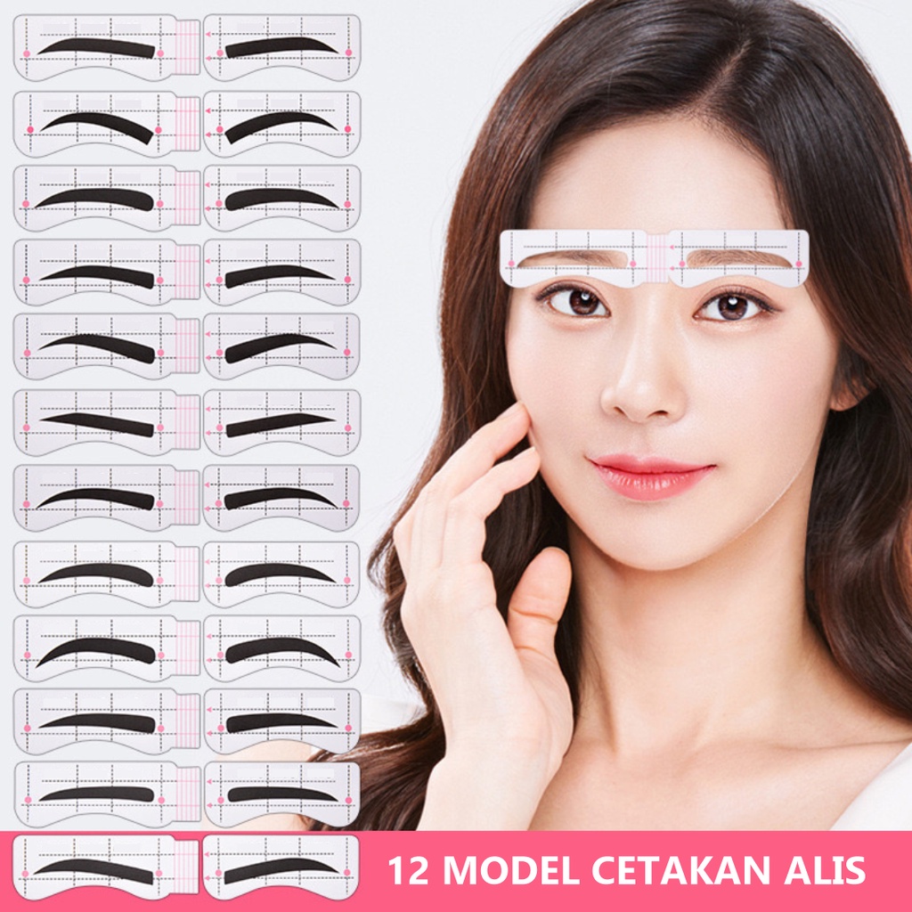 Jual Cetakan Alis Instant Praktis Mudah Displikasikan Dengan 12 Model ...
