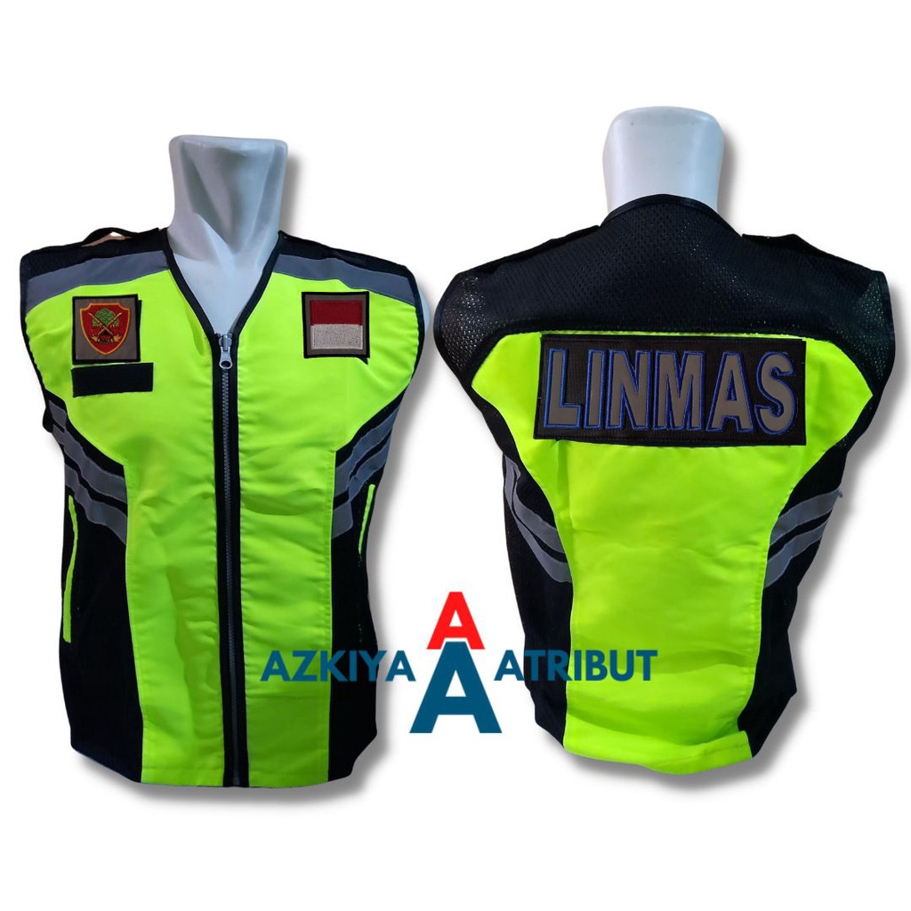 Jual Rompi Linmas Bahan Taslan Waterproof Warna Iga Hitam Stabilo ...