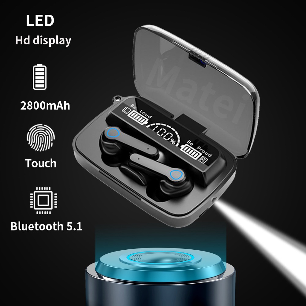 Jual Matei Headset Bluetooth M19 TWS Wireless Earphones Bluetooth 5.1 ...