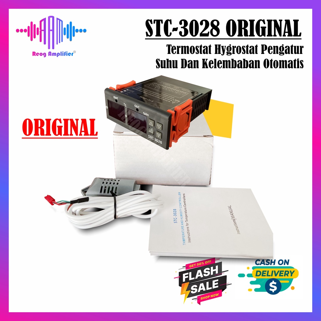 Jual ORIGINAL STC 3028 Termohygrostat 220V Termostat Hygrostat Pengatur Suhu Dan Kelembaban ...