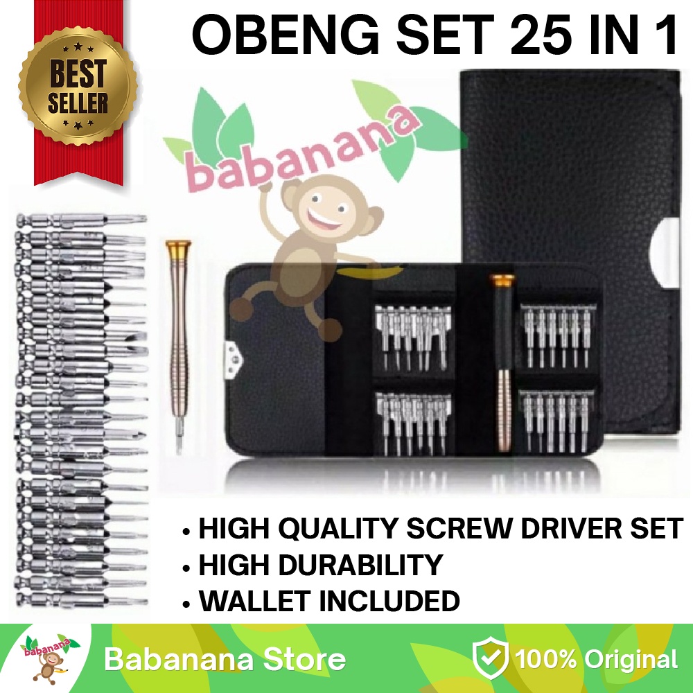 Jual obeng kecil set 25 in 1 untuk smartphone android laptop kacamata ...