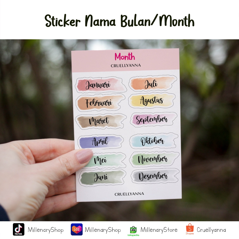 Jual Sticker sheet Nama Bulan/Month sticker | Shopee Indonesia