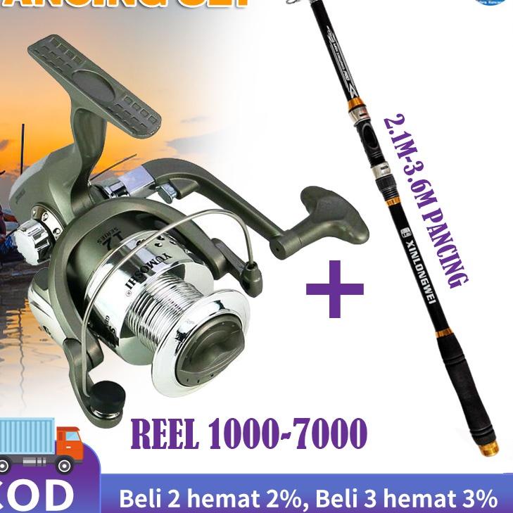 Jual ♙ set alat pancing lengkap Joran Laut 35 Kg Panjang 2.1-3.6M and ...