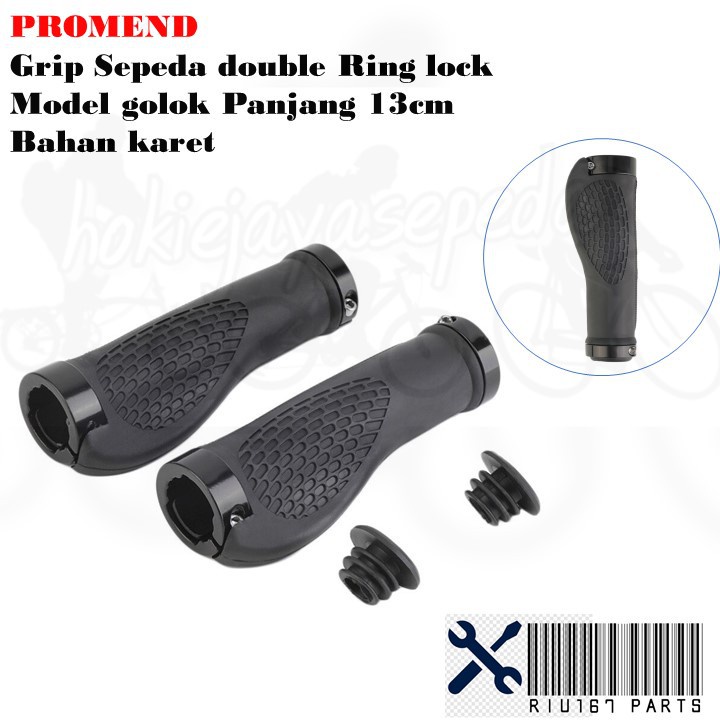 Jual HAND GRIP HANFAT SEPEDA dengan Double ring lock MODEL GOLOK rubber ...