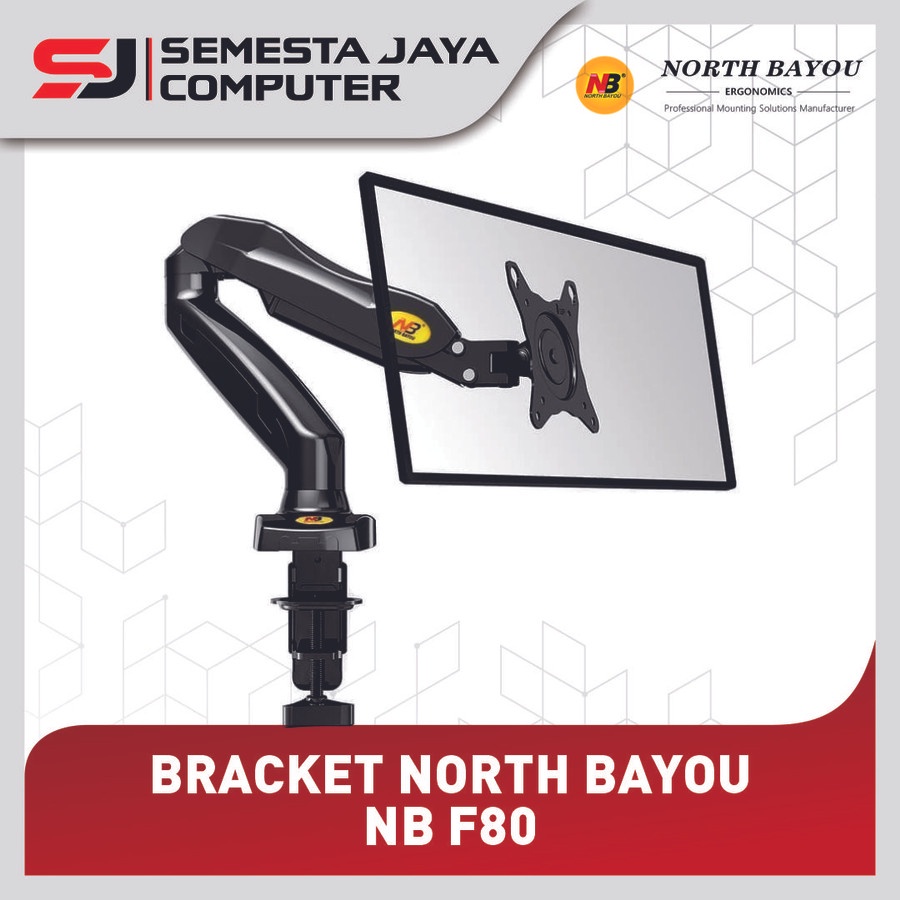 Jual Bracket TV Monitor LED LCD North Bayou NB F80 NBF80 17-30" Tilt ...
