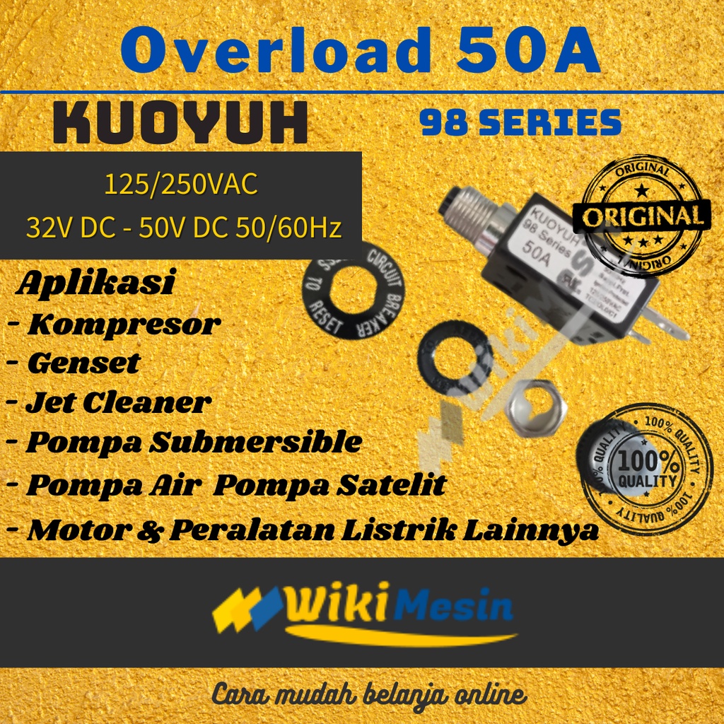 Jual Overload 50A Kuoyuh 98 Circuit Breaker Push Button Pompa Air ...