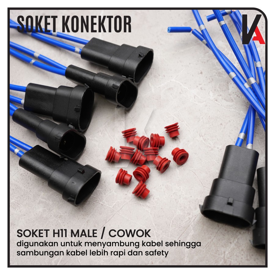 Jual Socket Cable Foglamp / Soket Kabel Cowok / Male Lampu Kabut Tembak ...