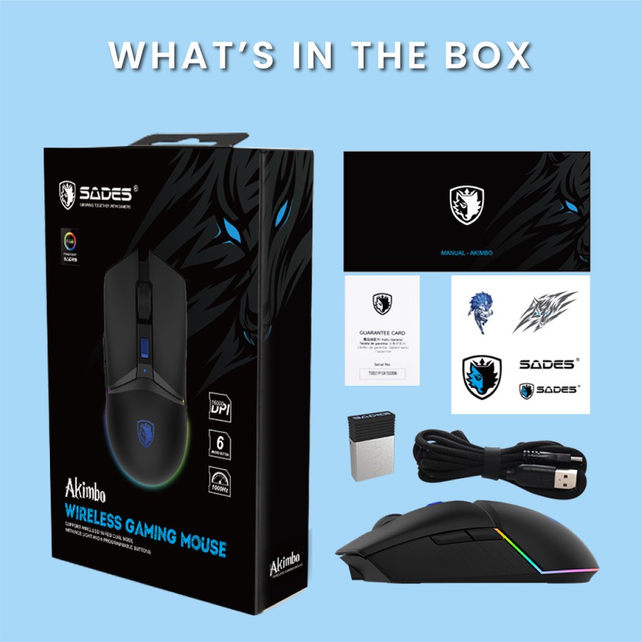 Jual Mouse Gaming RGB Sades Akimbo Dual Mode Lightweight | Shopee Indonesia