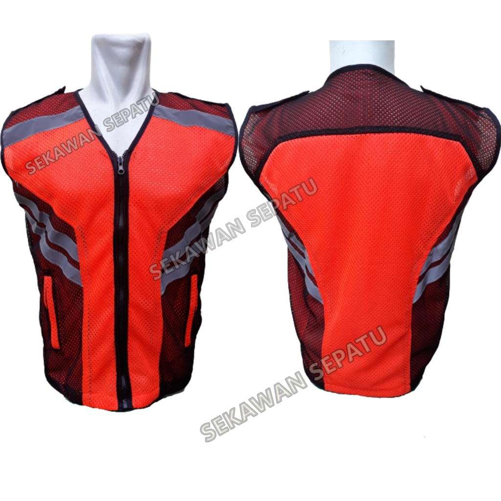Jual SS Rompi Proyek Orange Rompi Kerja Safety Touring | Shopee Indonesia