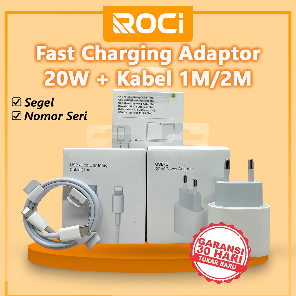 Jual ADAPTOR 18w/20w + KABEL USB C to IP 1M/2M (1 PAKET) - CHARGER IPN ...