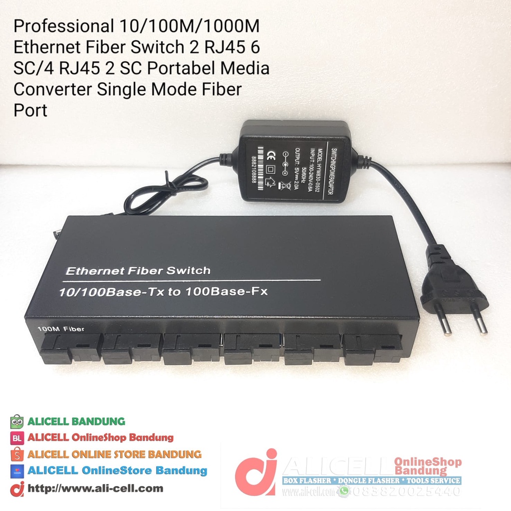 Jual Media Converter 6 Port FO 2 Port LAN - Fiber Switch Optic 6 SC 2 ...