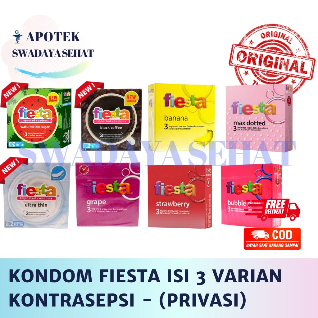 Jual KONDOM FIESTA Varian per Box Isi 3 - New Black Coffee Banana Max ...