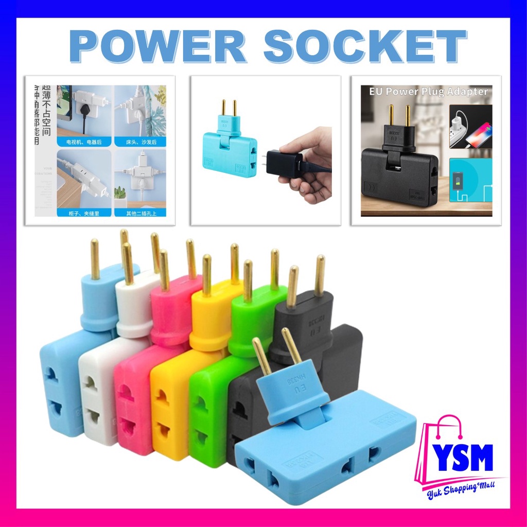 Jual YSM 3in1 Power Socket Extension Plug Lipat Tambahan Lubang Stop ...