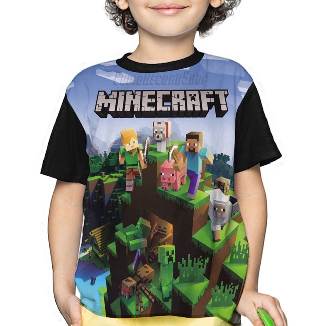 Jual Baju Minecraft. Anak Laki Laki Kaos Game Minecraf Worlds Build 3D ...