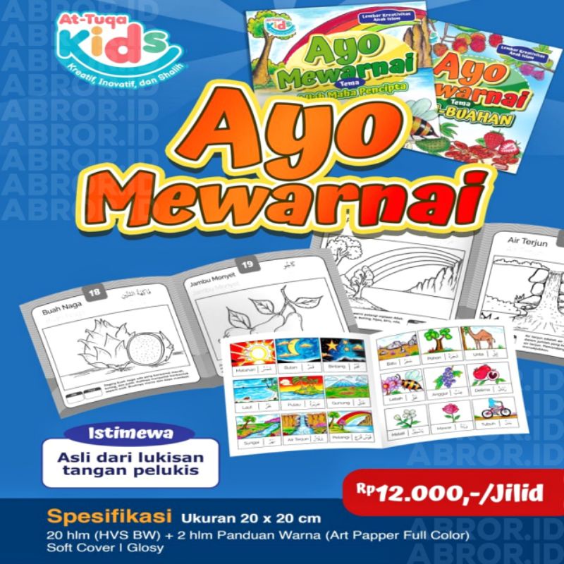 Jual Buku AYO MEWARNAI - attuqa kids - mewarnai gambar kreatif anak - buku mewarna anak tk ...