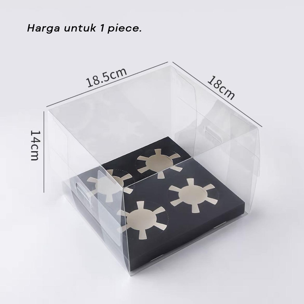 Jual [1 PC] Cupcake Muffin Box Isi 2 / 4 / 6 / 12 Mika Kemasan Kotak ...