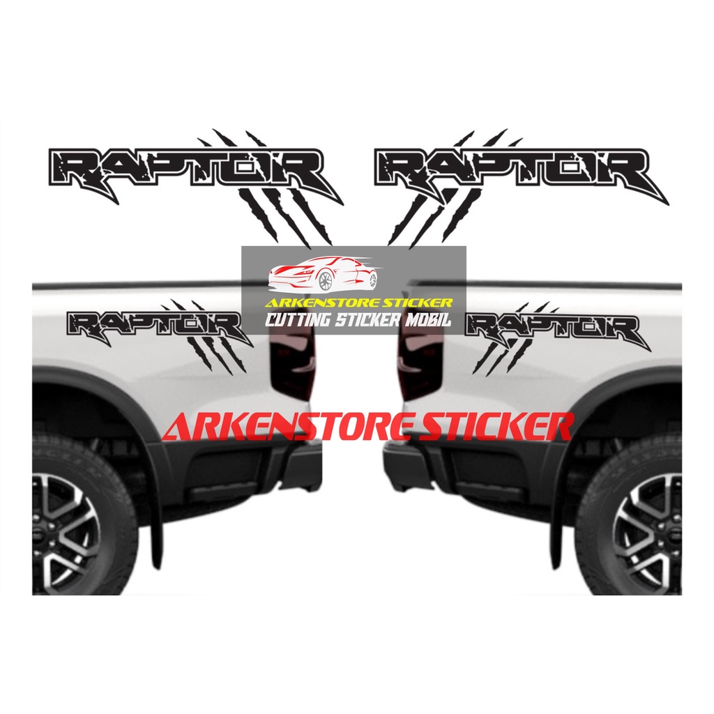Jual cutting sticker mobil raptor cutting sticker bak body samping ...