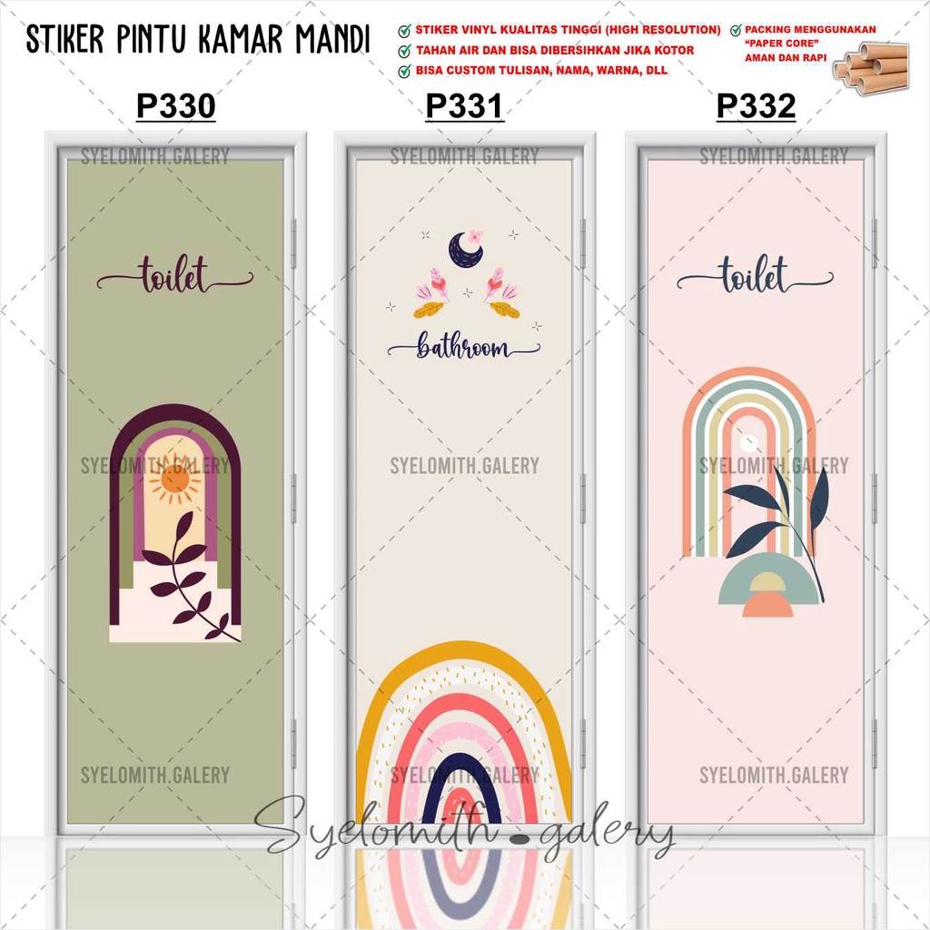 Jual STICKER PINTU TOILET KAMAR MANDI BOHO ESTETIK / STIKER BATHROOM ...