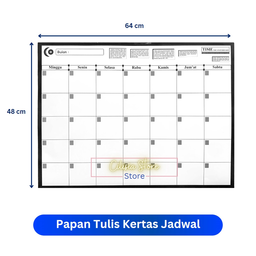 Jual Whiteboard Kertas / Papan Tulis Jadwal / Schedule Board / Papan ...